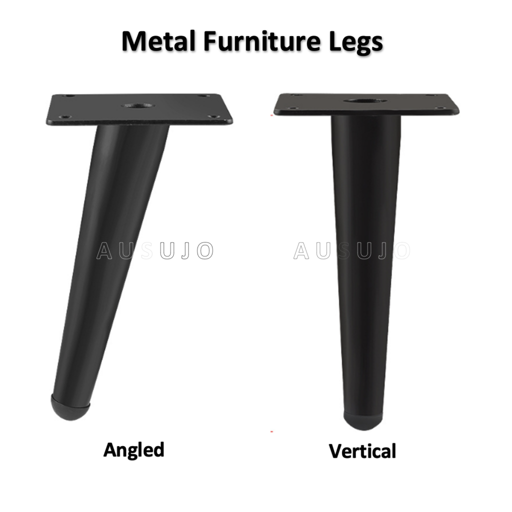 Black Metal Furniture Legs – Angled & Vertical – 150mm / 200mm / 250mm ...