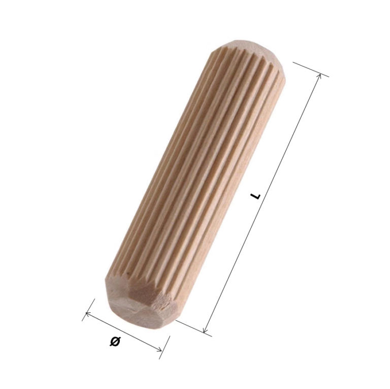 8mm x 40mm Fluted Wooden Dowel Pin – AUSUJO