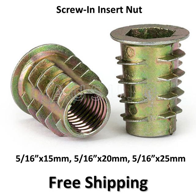 5/16 ” x 15mm 20mm 23mm Screw-in Insert Nuts – AUSUJO