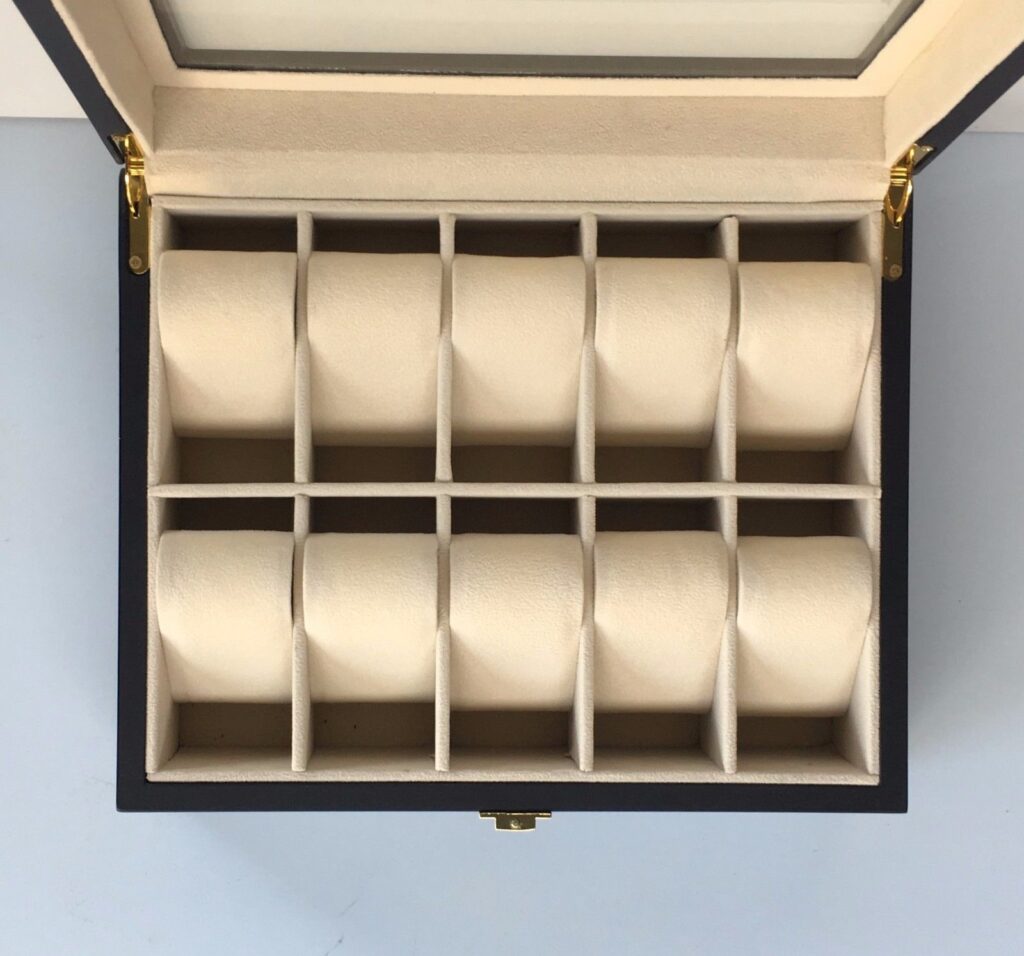 Wooden Glass Top Watch Box in Red or Matte Black – AUSUJO