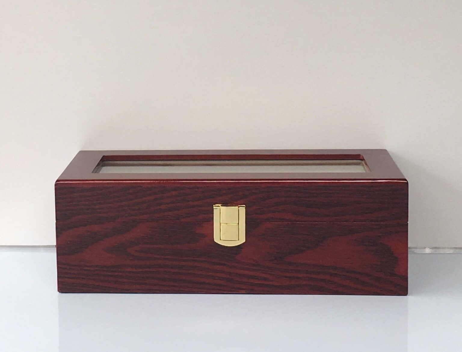 Wooden Glass Top Watch Box in Red or Matte Black – AUSUJO