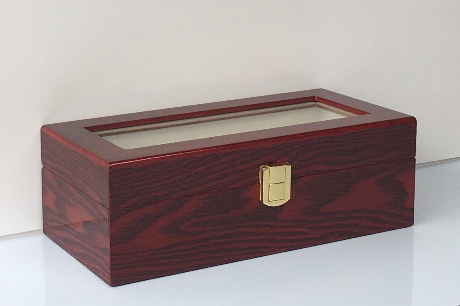 Wooden Glass Top Watch Box in Red or Matte Black – AUSUJO