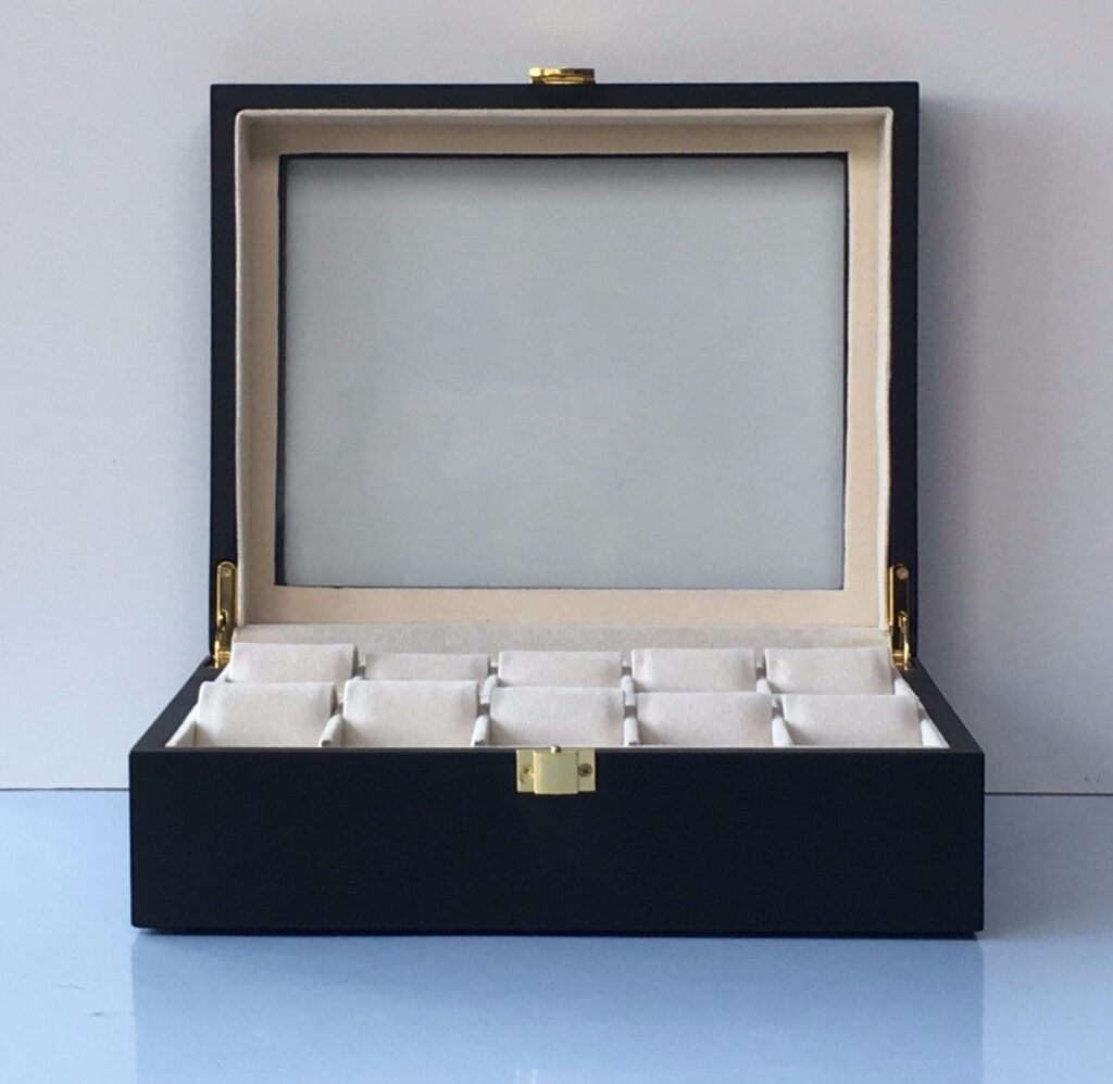 Wooden Glass Top Watch Box in Red or Matte Black – AUSUJO